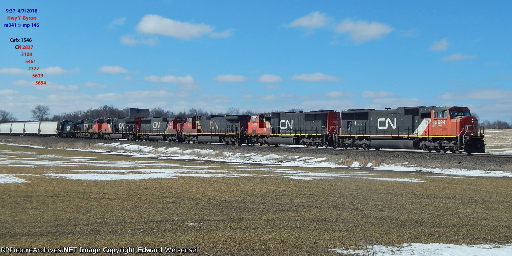 m341 rolling north @ mp 146 Hwy Y